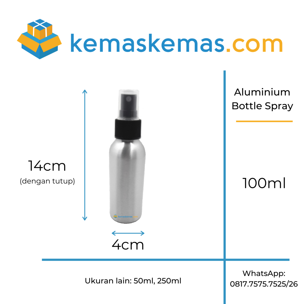 Botol Spray Alumunium 100ml / Botol Semprotan Aluminium ukuran 100 ml ...