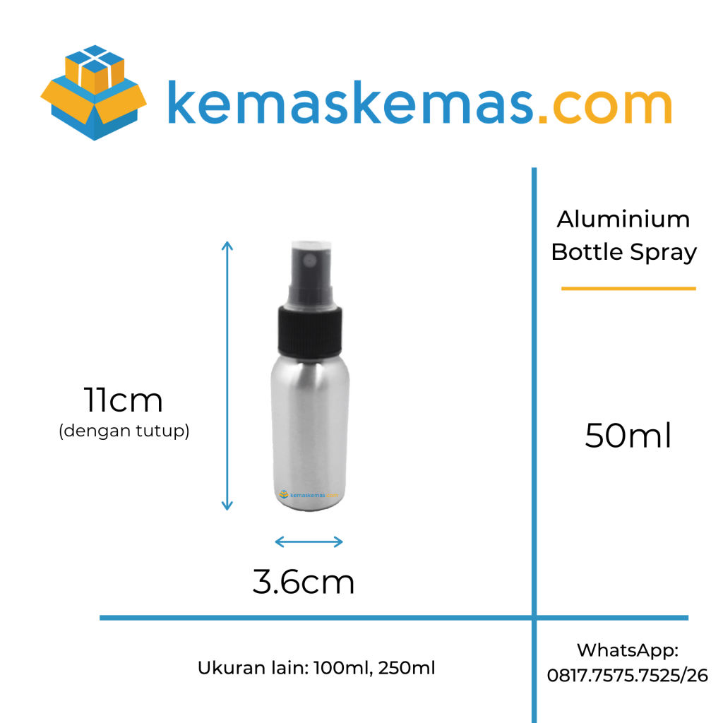 Botol Spray Alumunium 50ml / Botol Semprotan Aluminium ukuran 50 ml ...